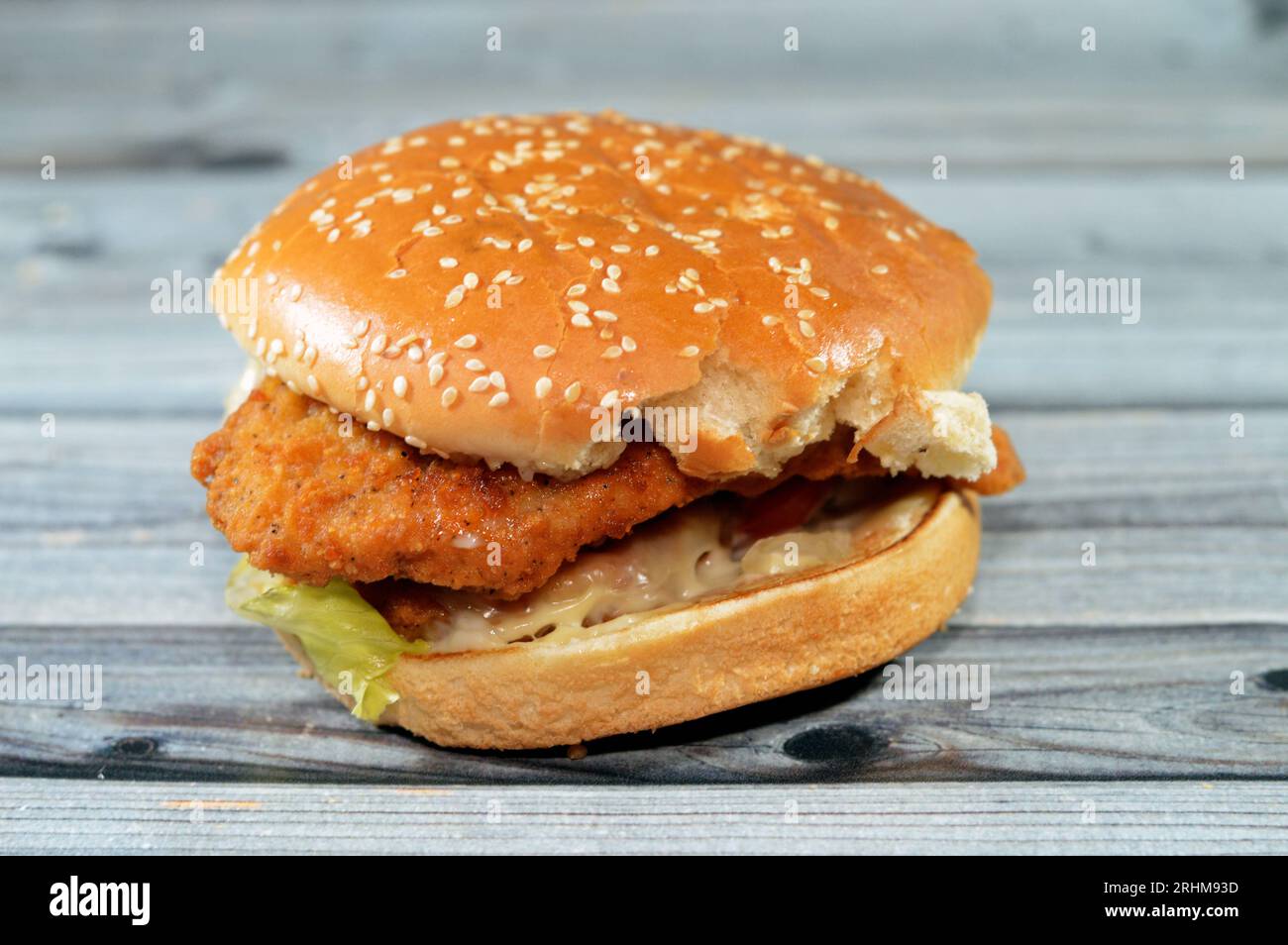 A delicious combination of fried breaded chicken fillet patties, crisp ...