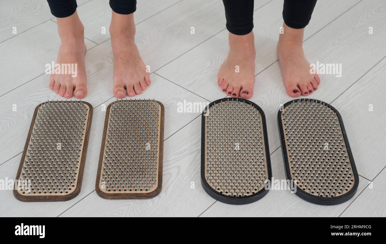Women feet on sadhu board hi-res stock photography and images - Alamy