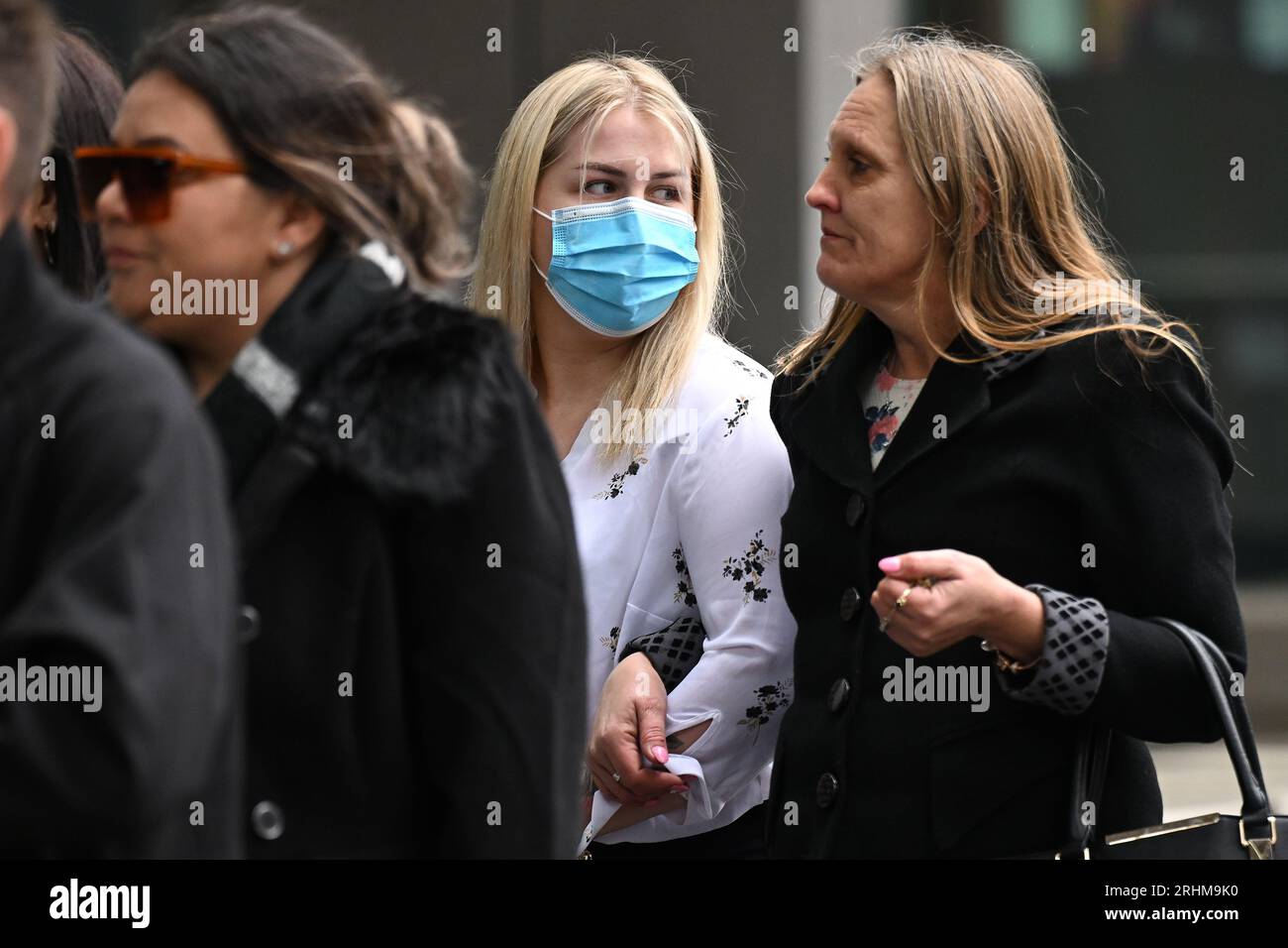 Melbourne, Australia. 18th Aug, 2023. Alisha Fagan (centre) arrives to ...