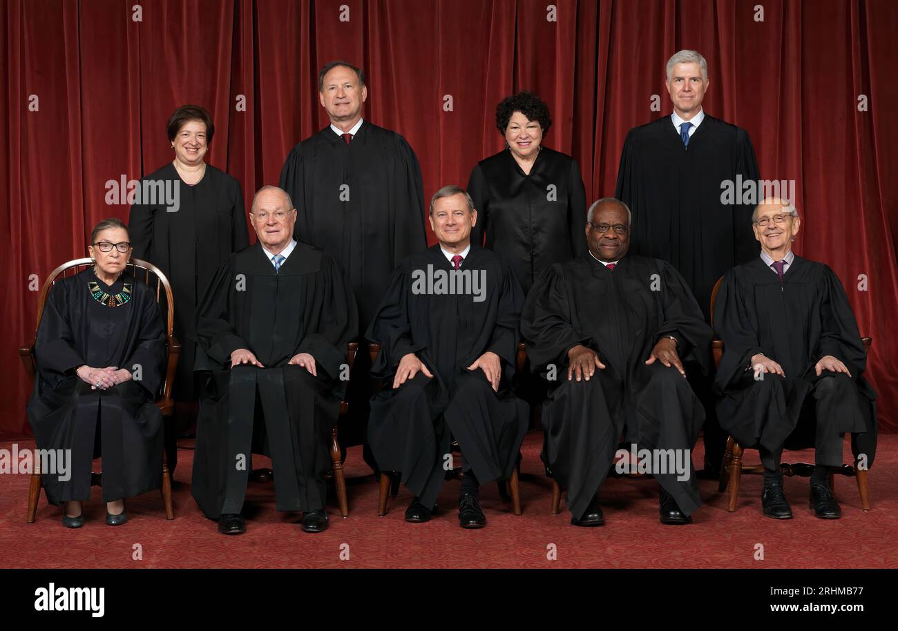 The Roberts Court, June 1, 2017. Seated, from left to right: Justices ...
