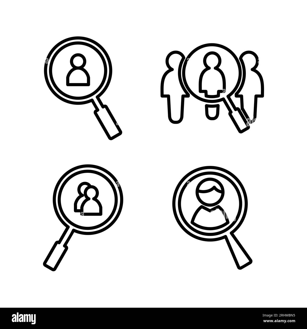 Hiring icon vector. search job vacancy icon. magnifying glass looking ...