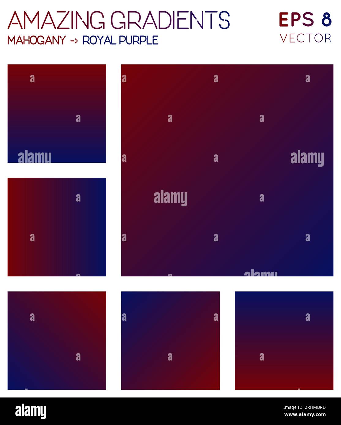 Colorful gradients in mahogany, royal purple color tones. Actual ...