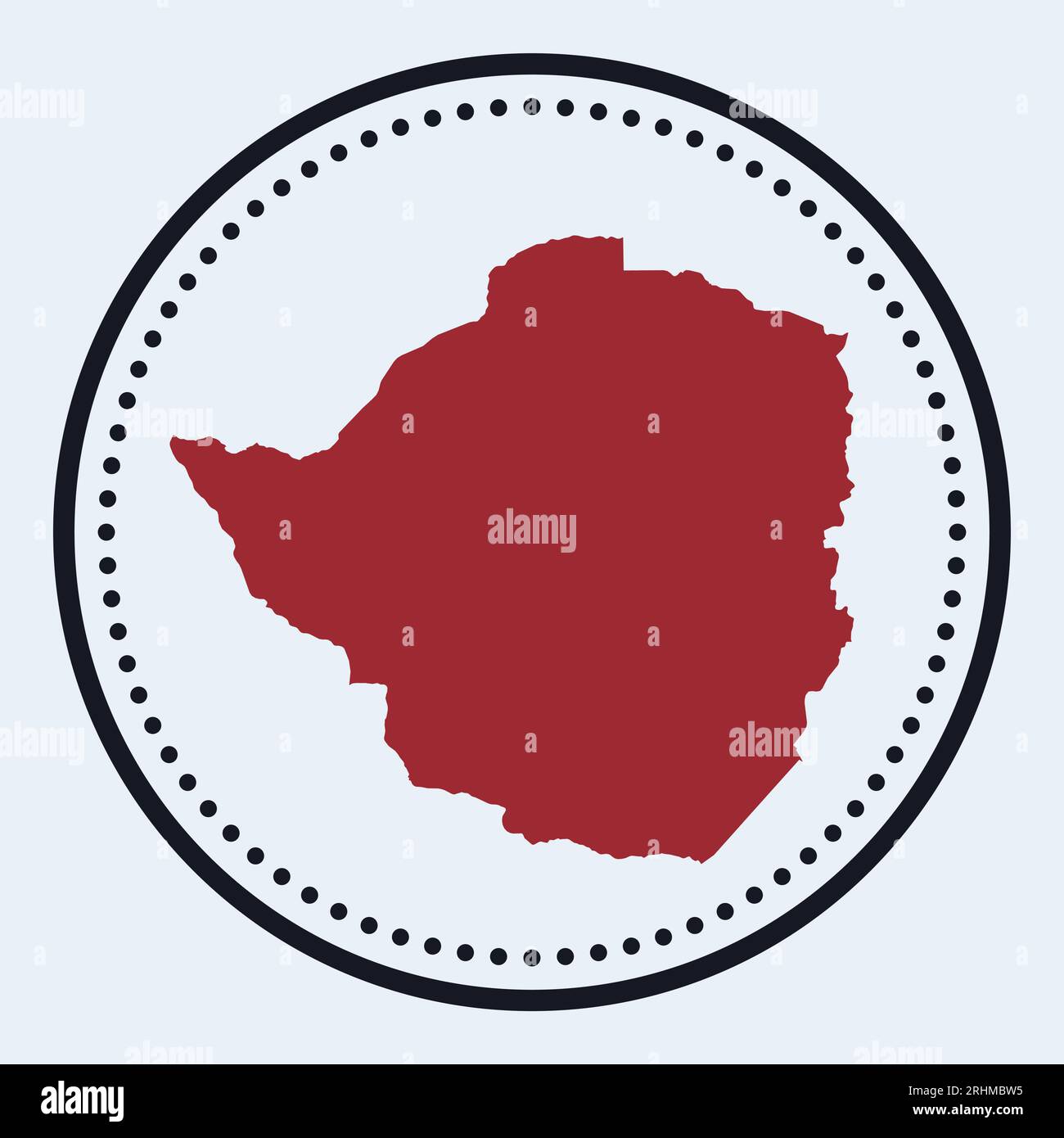 Zimbabwe round stamp. Round logo with country map and title. Stylish ...