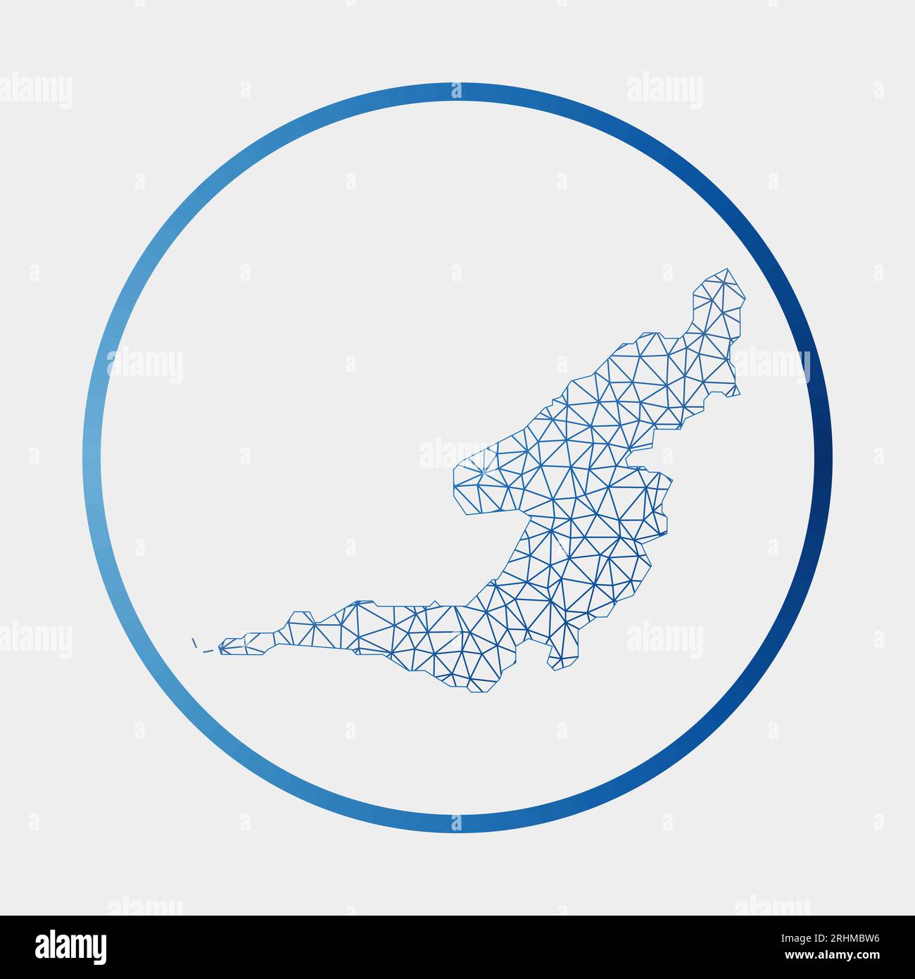 Bequia icon. Network map of the island. Round Bequia sign with gradient ...