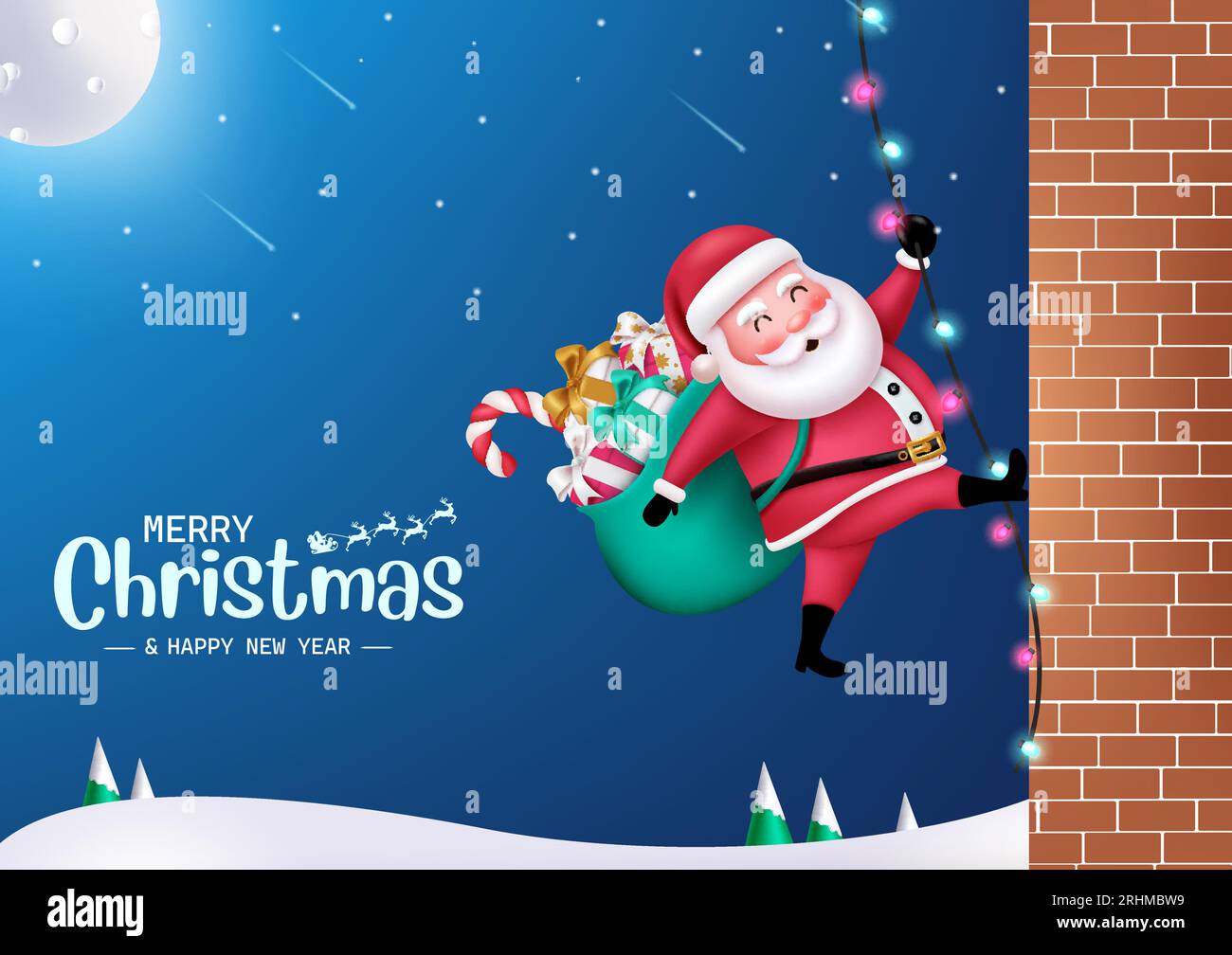 Santa christmas climbing wall Stock Vector Images - Alamy