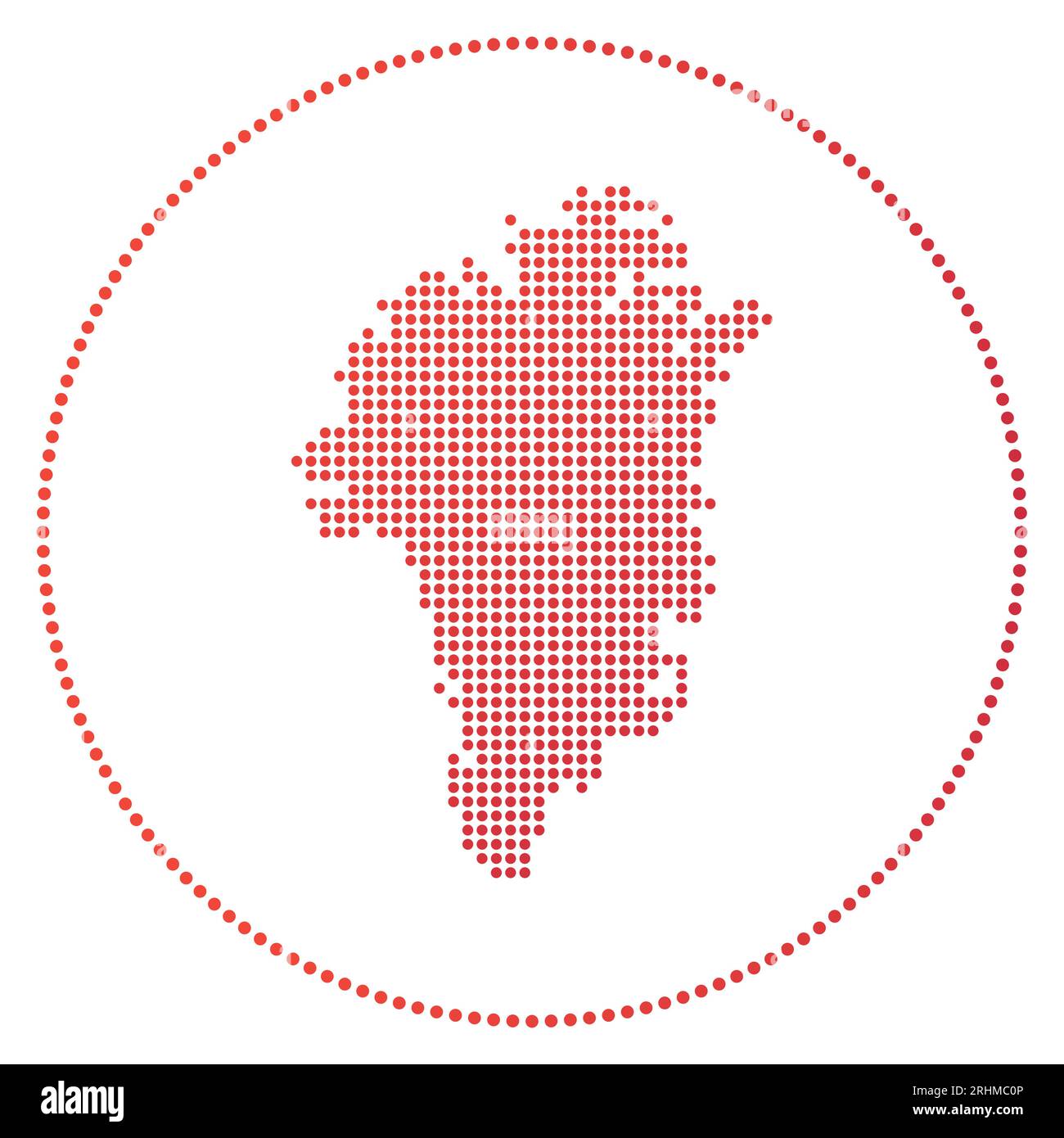 Greenland Digital Badge Dotted Style Map Of Greenland In Circle Tech