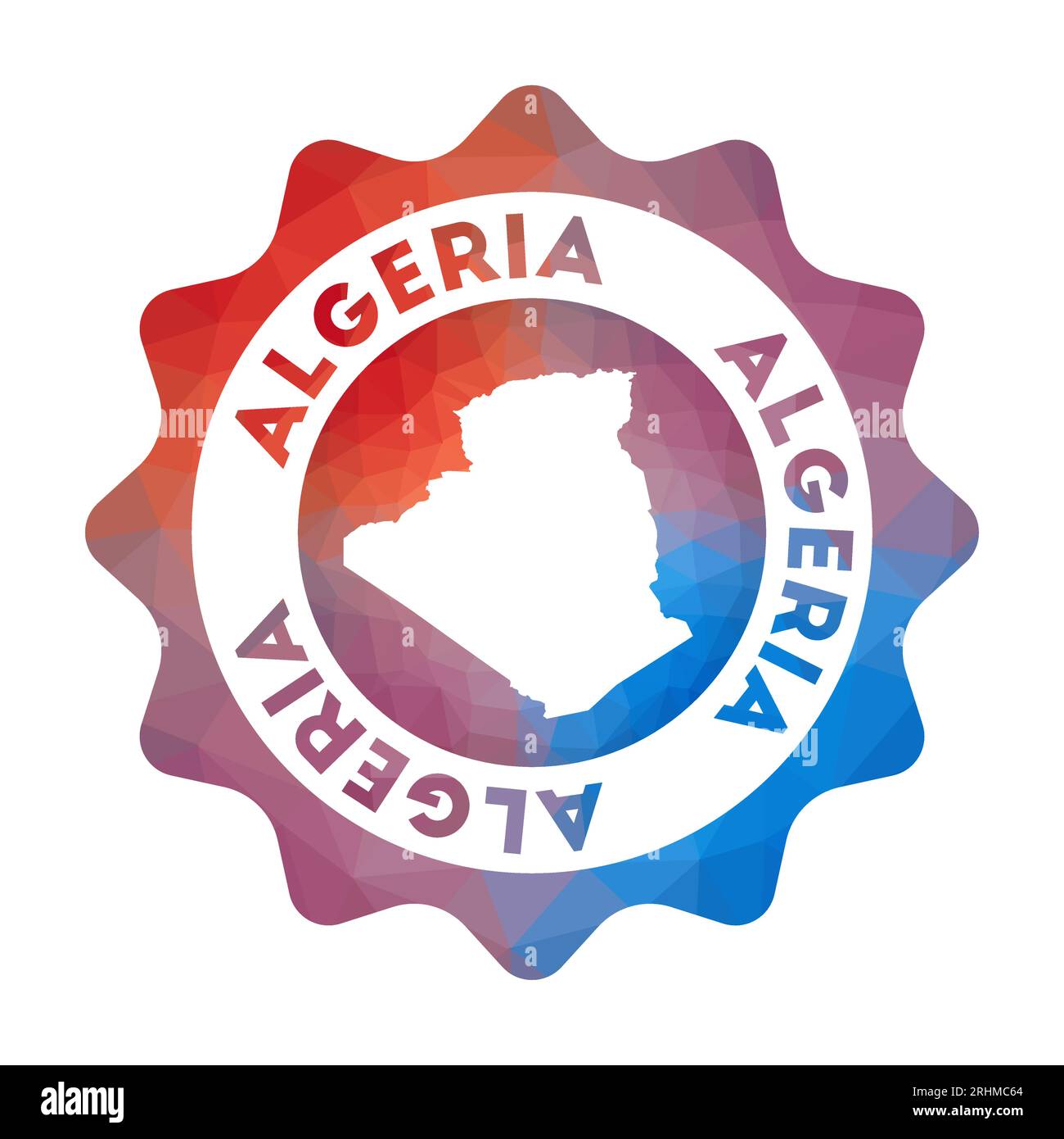 Algeria low poly logo. Colorful gradient travel logo of the country in ...