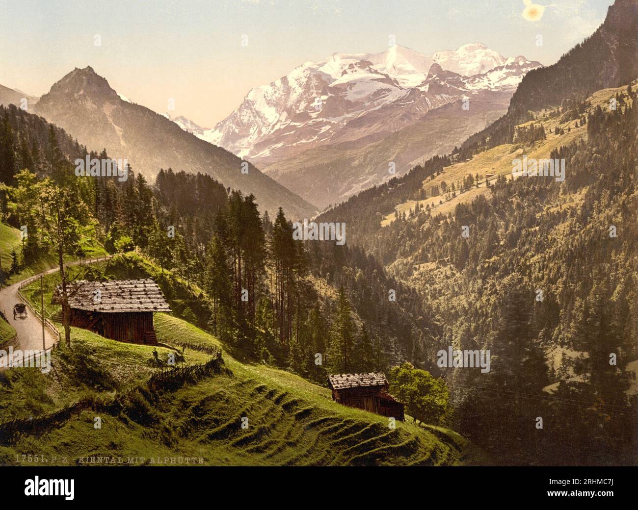 Kiental and Alpine hut, Bernese Oberland, Bern, Switzerland 1890 Stock ...