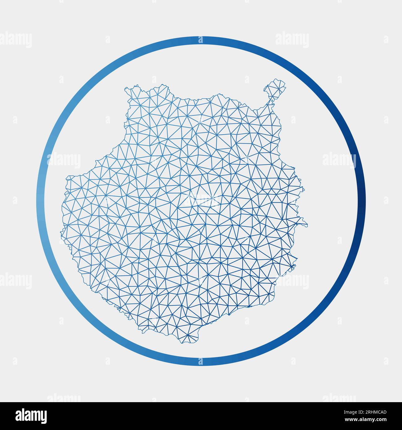 Gran Canaria icon. Network map of the island. Round Gran Canaria sign ...