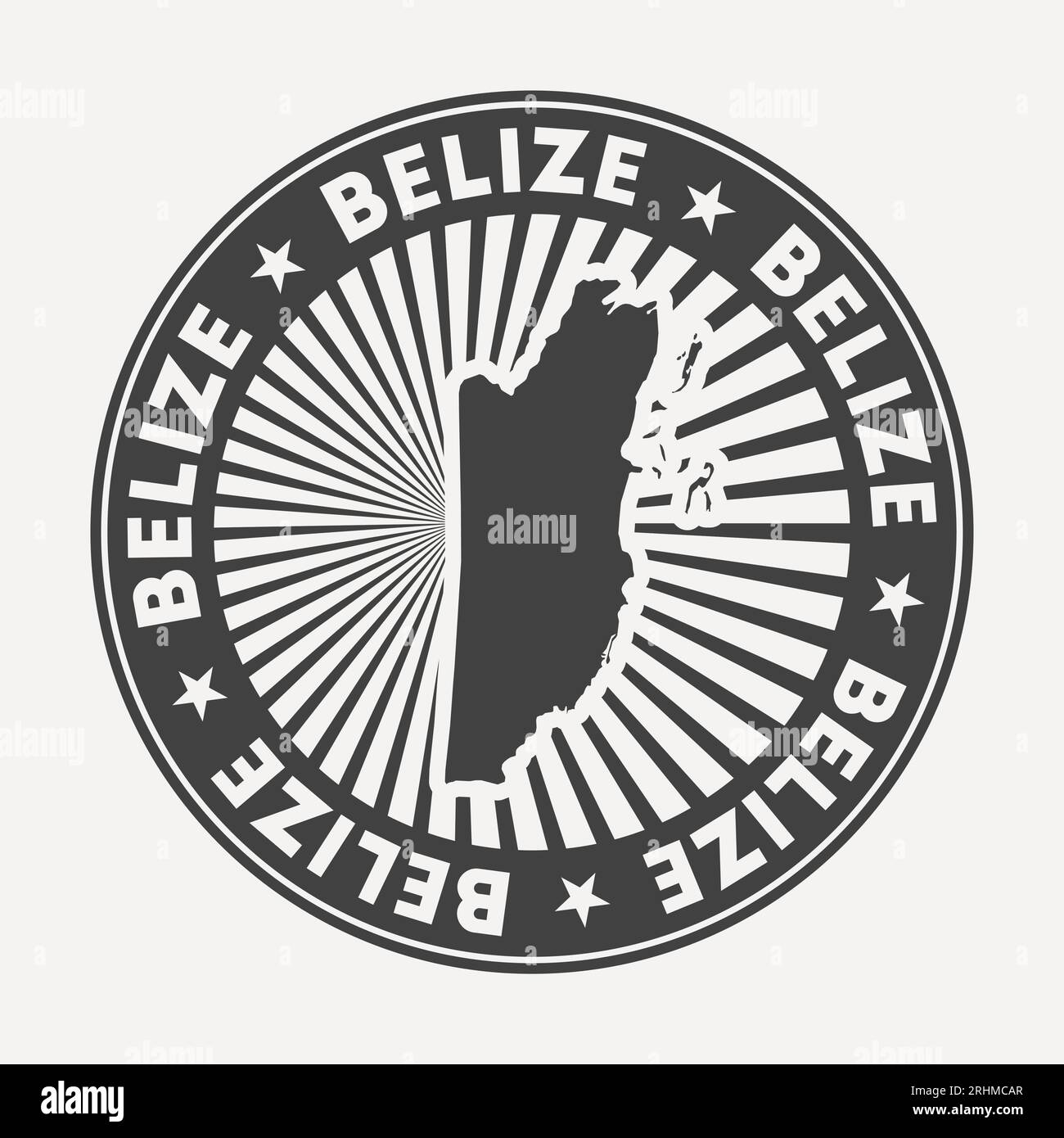 Belize round logo. Vintage travel badge with the circular name and map ...