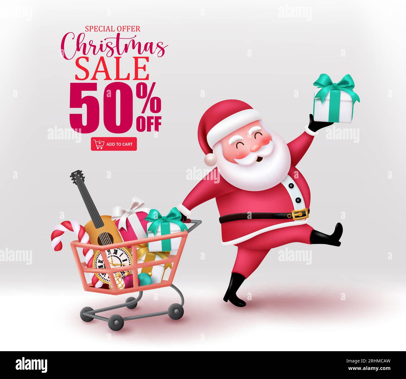 Christmas sale text vector banner design. Christmas santa claus ...