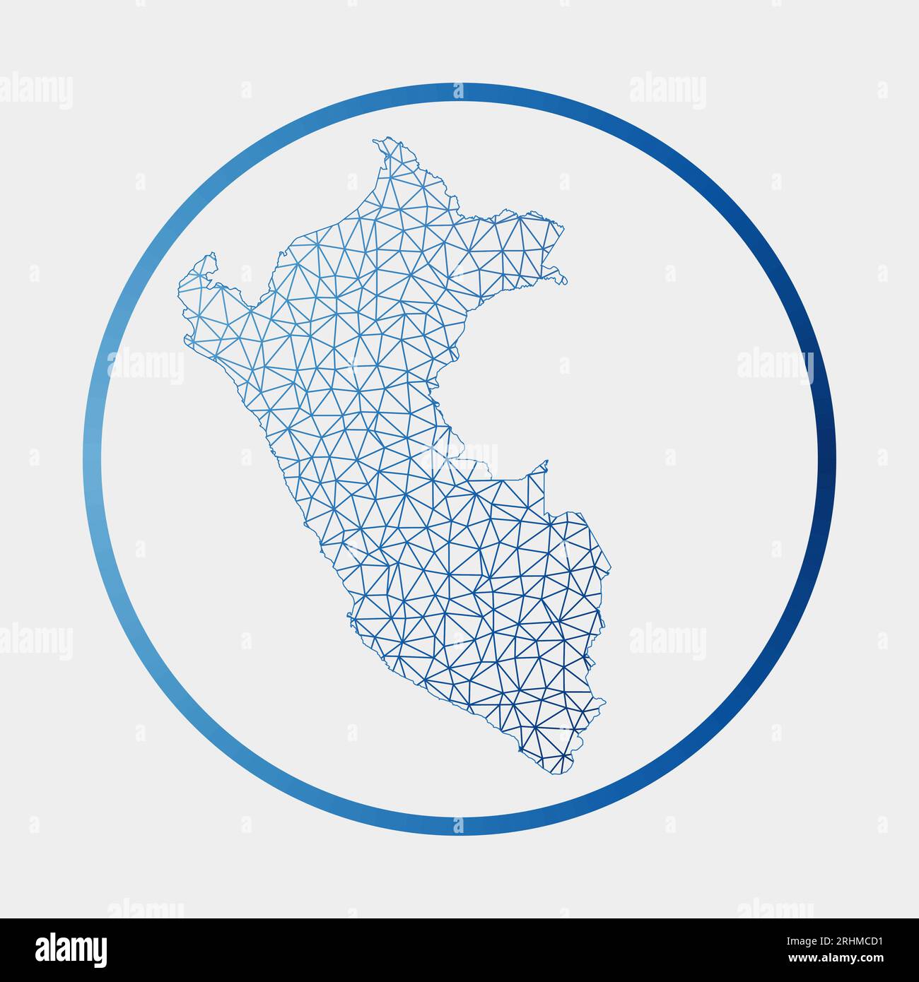 Peru icon. Network map of the country. Round Peru sign with gradient ...