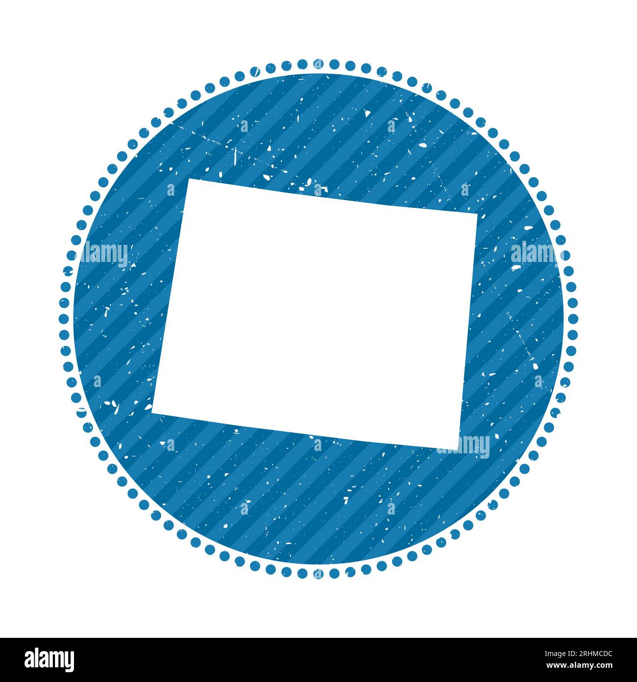 Wyoming striped retro travel sticker. Badge with map of US state ...