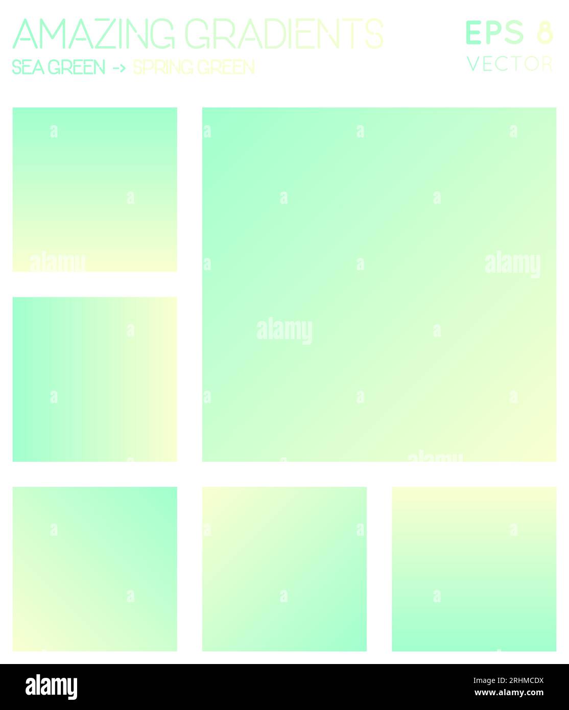 Colorful gradients in sea green, spring green color tones. Admirable ...