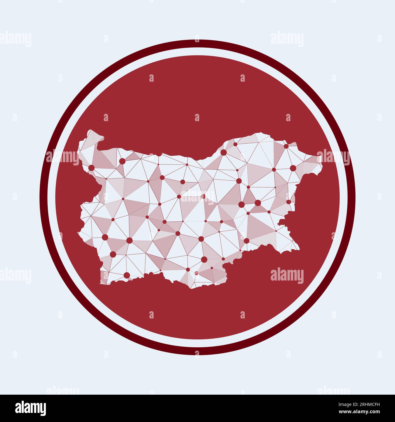 Bulgaria icon. Trendy tech logo of the country. Geometric mesh round ...