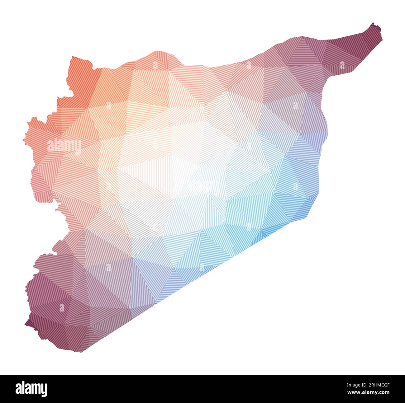 Map of Syria. Low poly illustration of the country. Geometric design ...