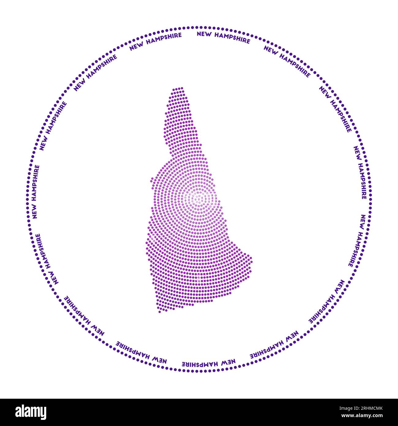 New Hampshire round logo. Digital style shape of New Hampshire in ...