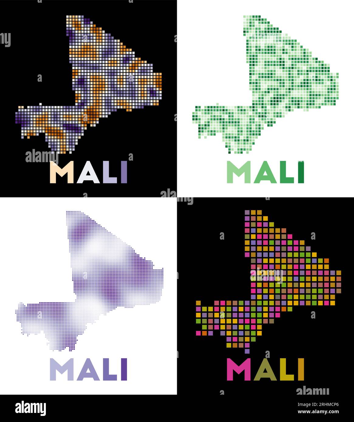 Mali map. Collection of map of Mali in dotted style. Borders of the ...