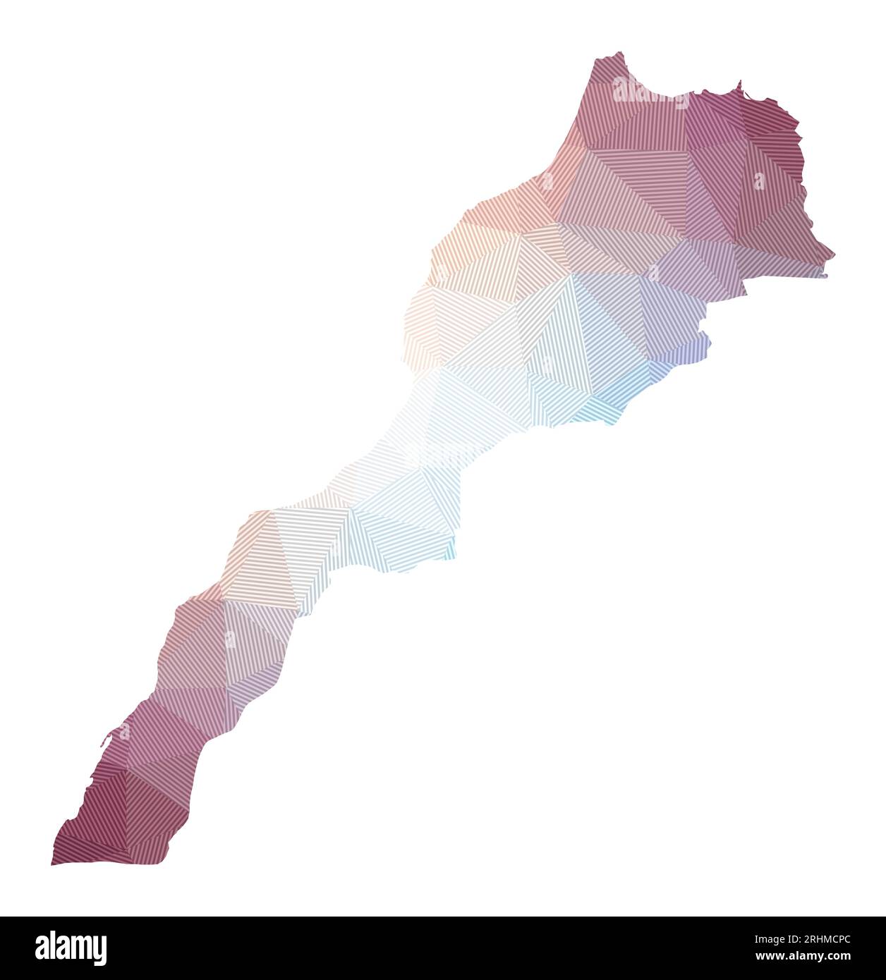 Map of Morocco. Low poly illustration of the country. Geometric design ...
