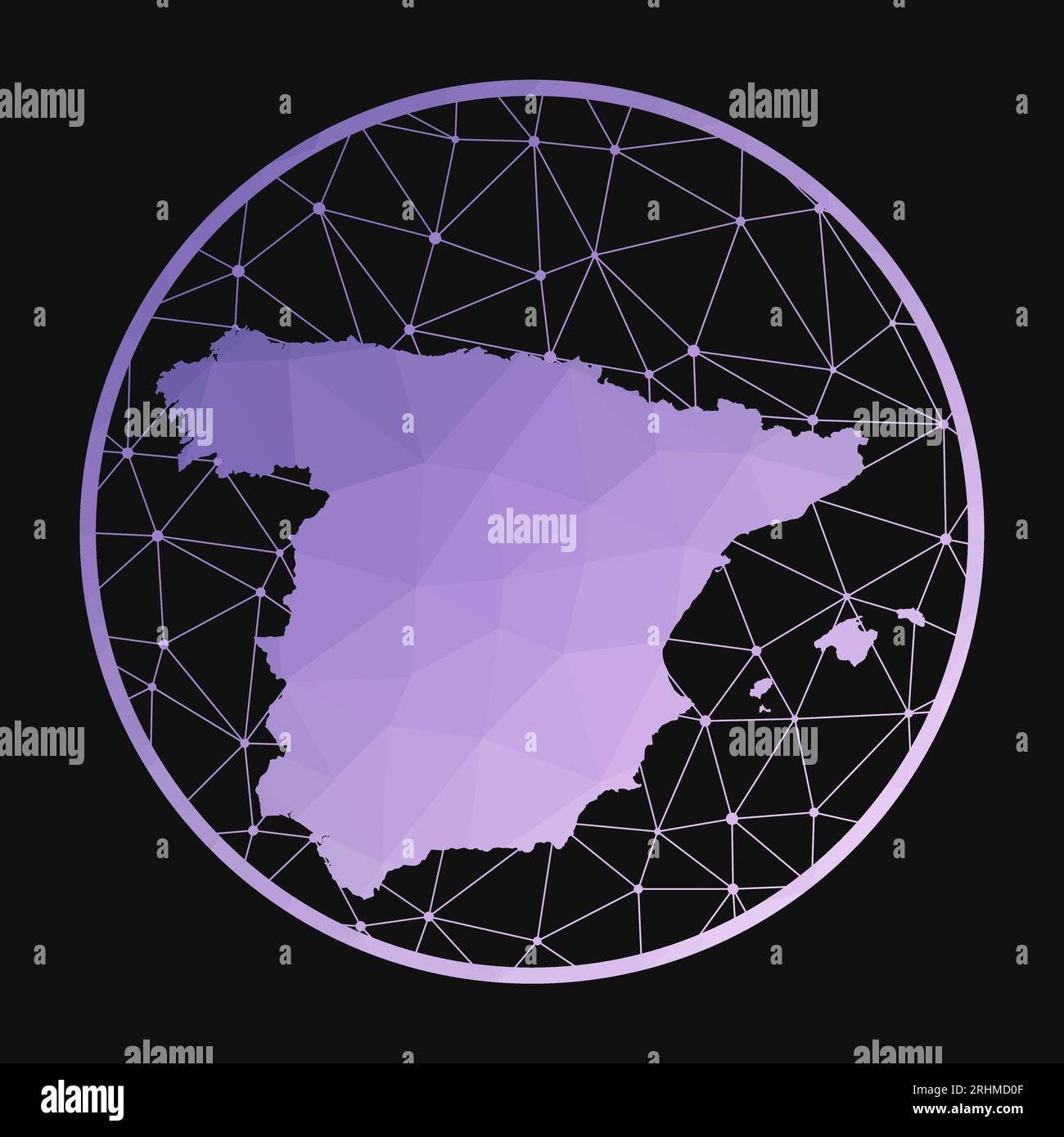 Spain icon. Vector polygonal map of the country. Spain icon in ...