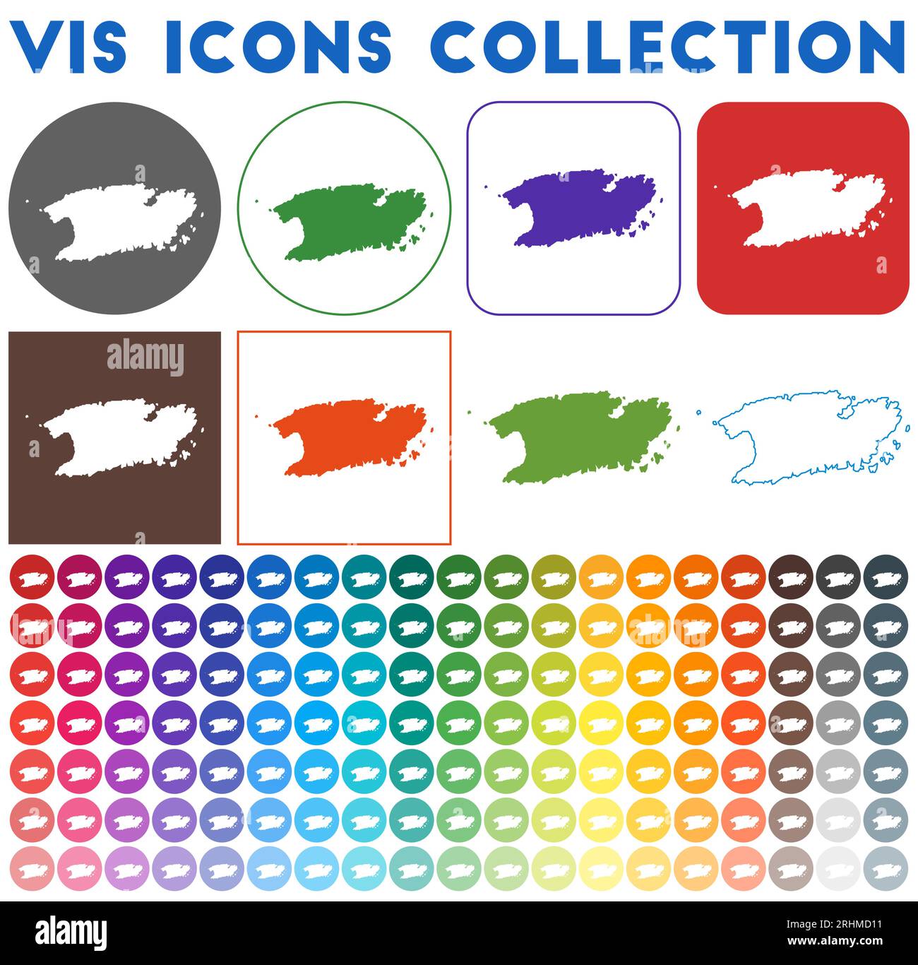 Vis icons collection. Bright colorful trendy map icons. Modern Vis ...