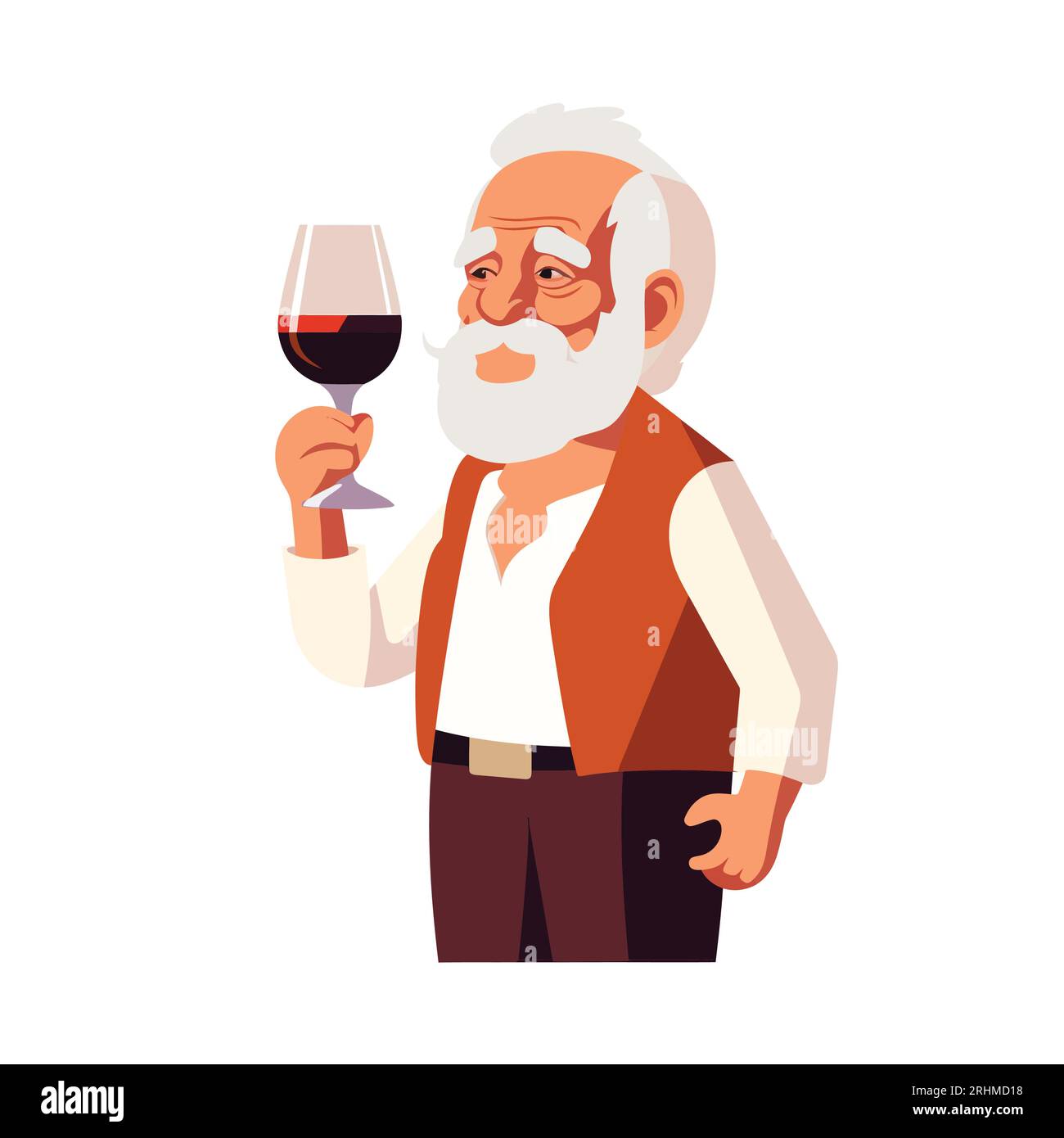 Old woman drinking wine Stock Vector Images - Alamy