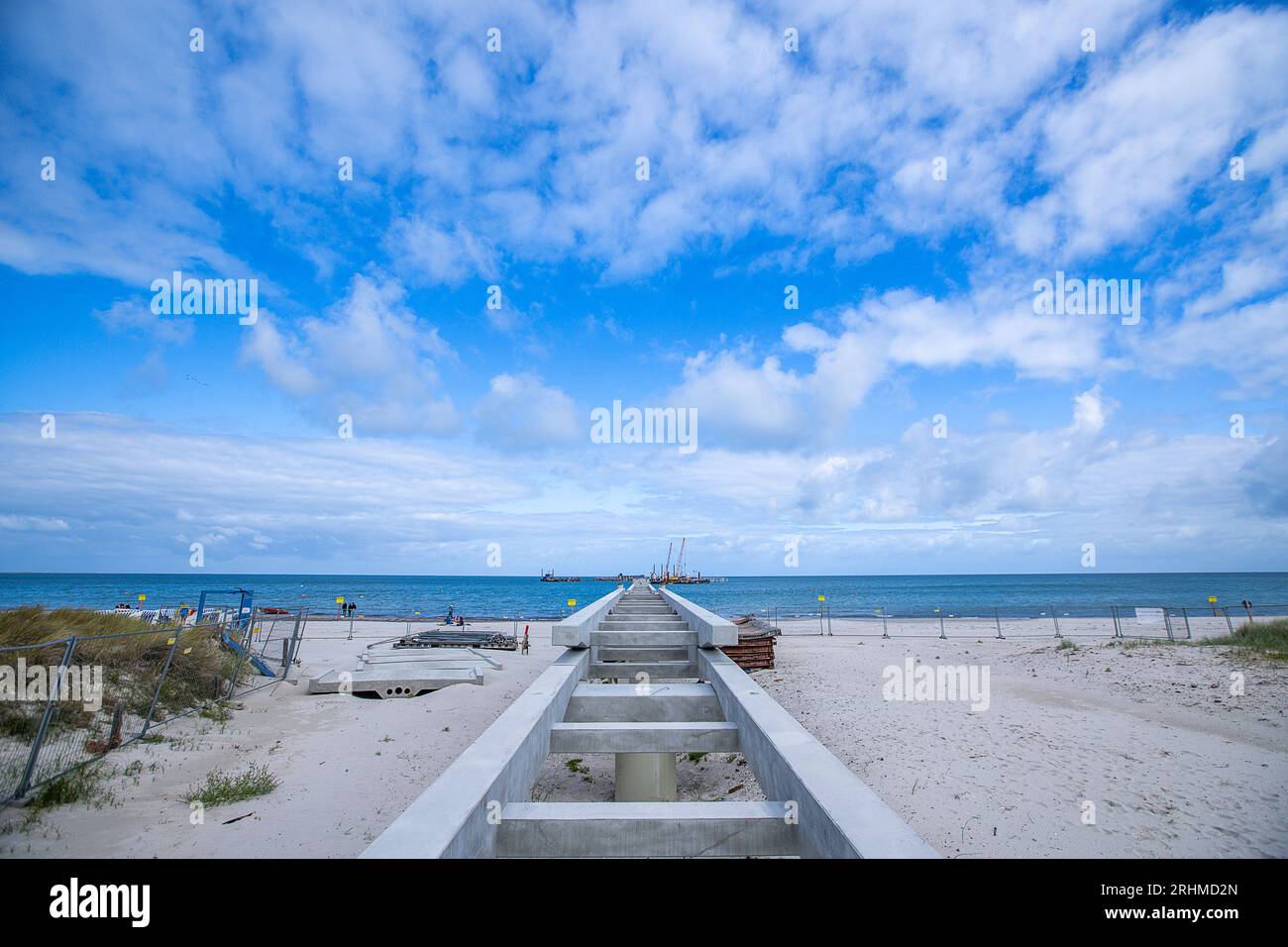 Prerow, Germany. 10th Aug, 2023. The concrete structure for the future ...
