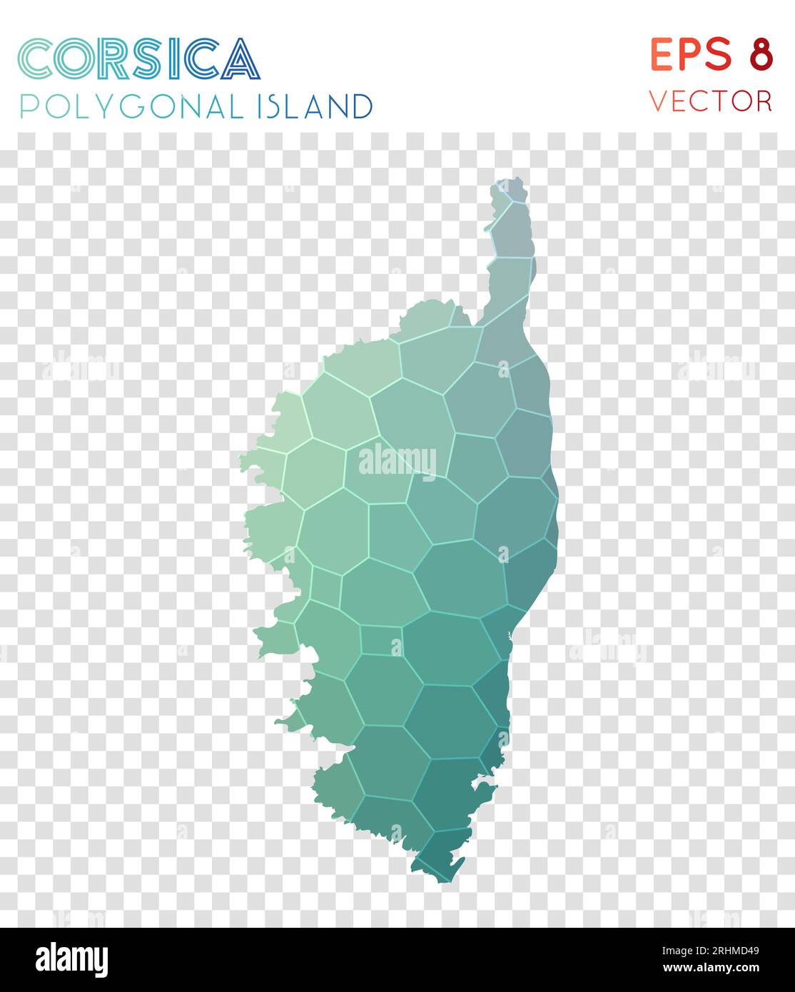 Corsica polygonal map, mosaic style island. Modern low poly style ...