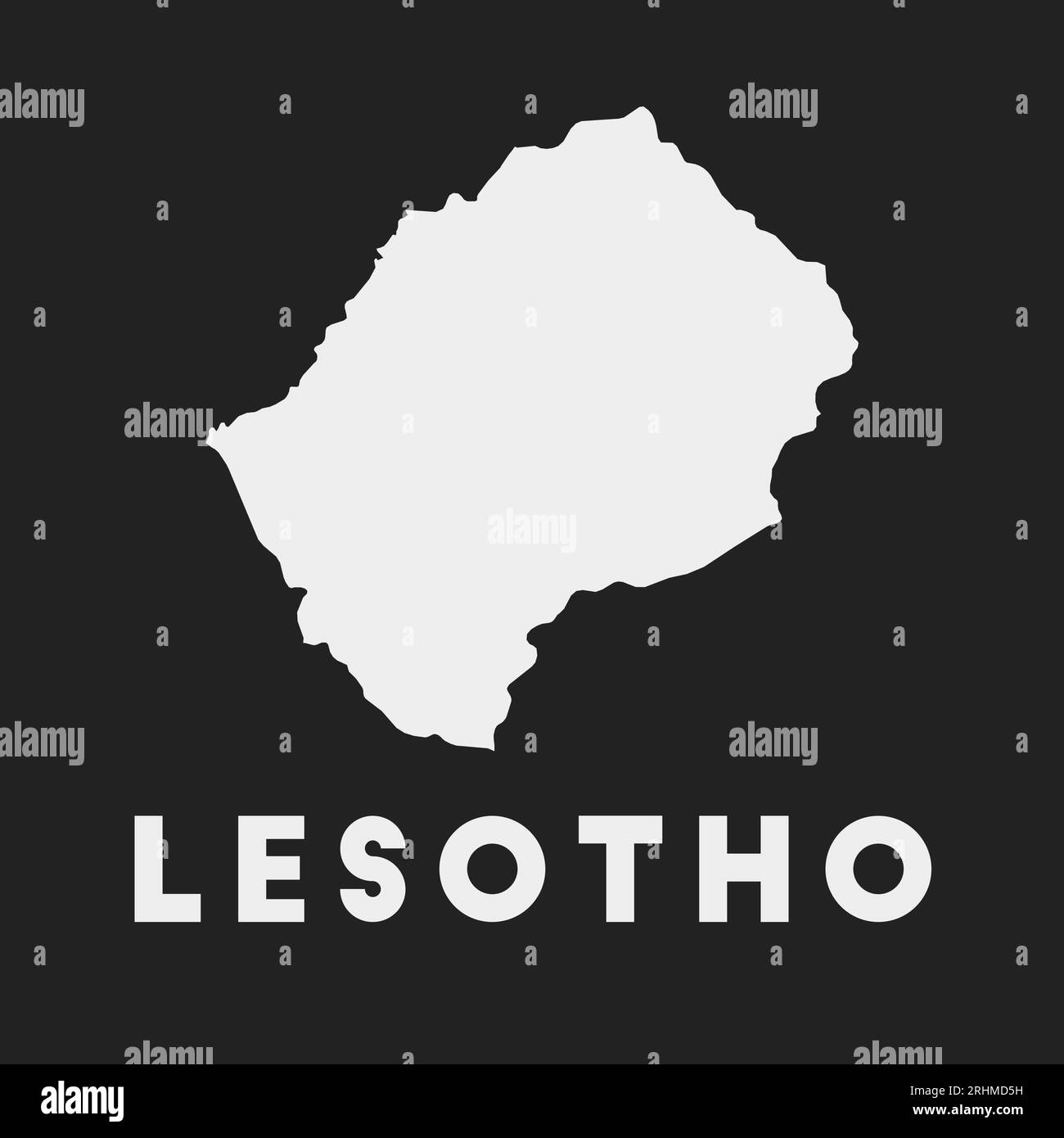 Lesotho Icon Country Map On Dark Background Stylish Lesotho Map With
