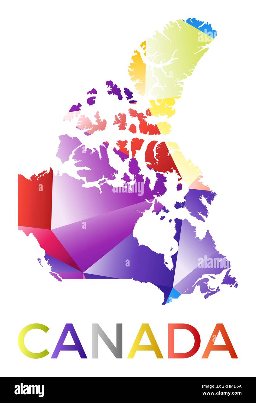 Bright colored Canada shape. Multicolor geometric style country logo ...