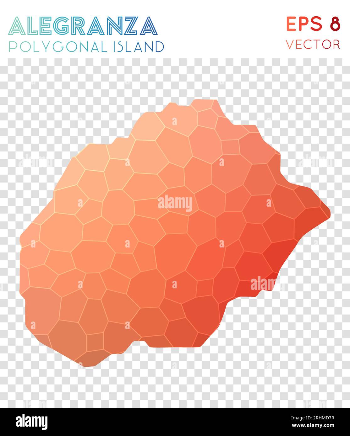 Alegranza polygonal map, mosaic style island. Fresh low poly style ...