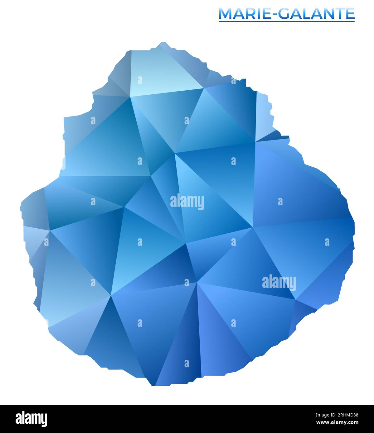 Vector polygonal Marie-Galante map. Vibrant geometric island in low ...