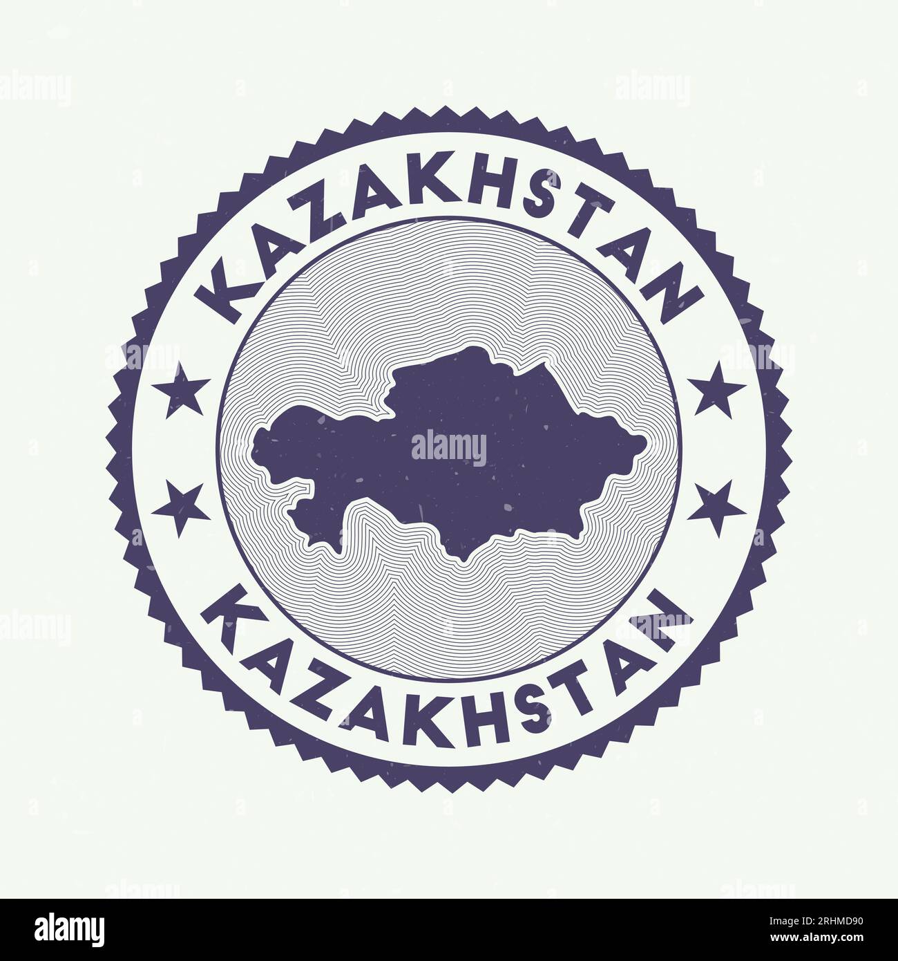 Kazakhstan emblem. Country round stamp with shape of Kazakhstan ...
