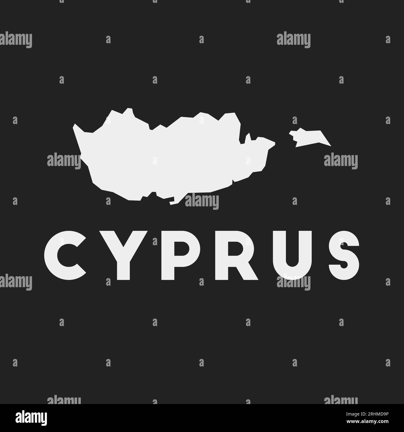 Cyprus Icon Country Map On Dark Background Stylish Cyprus Map With