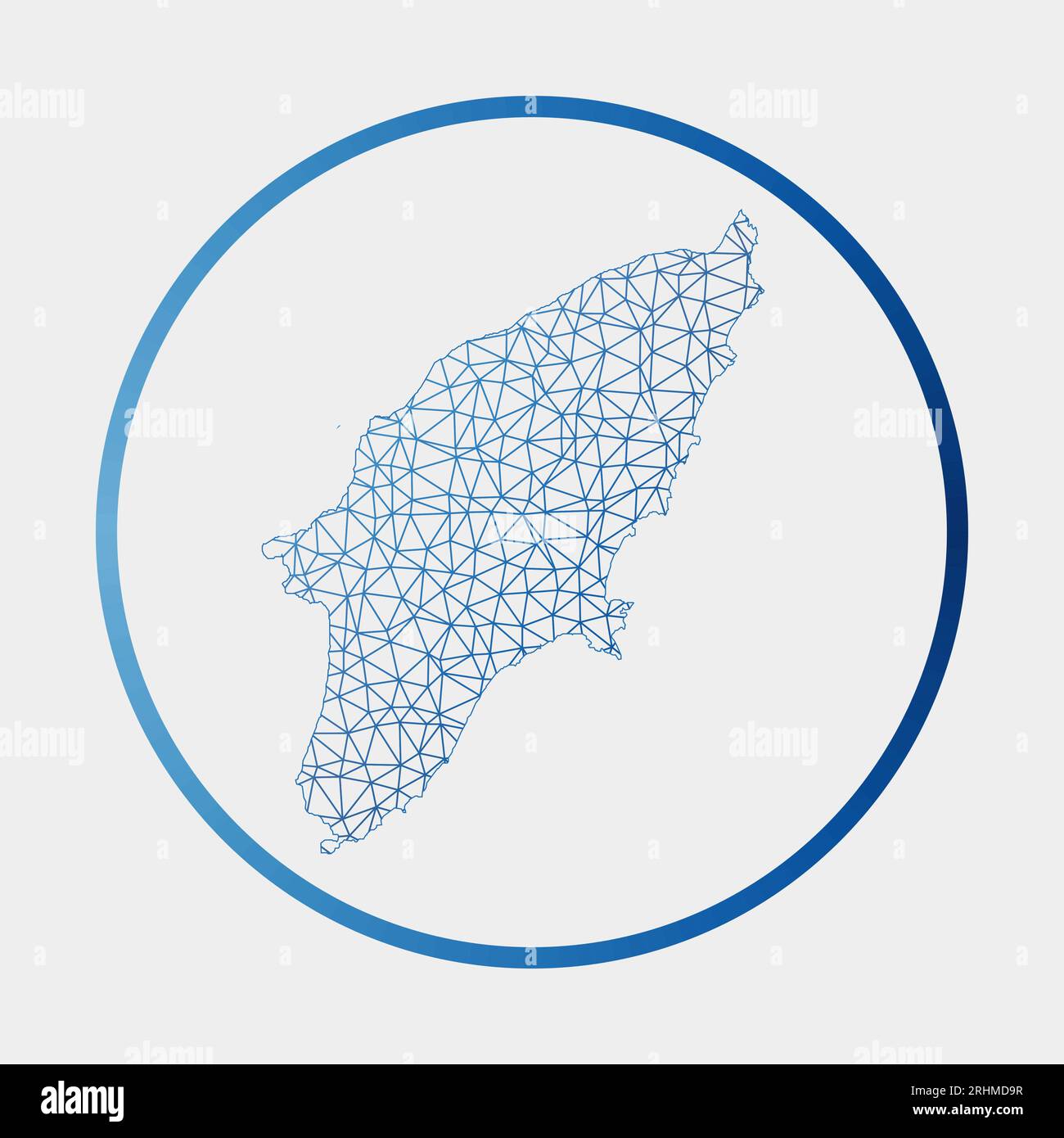 Rhodes icon. Network map of the island. Round Rhodes sign with gradient ...