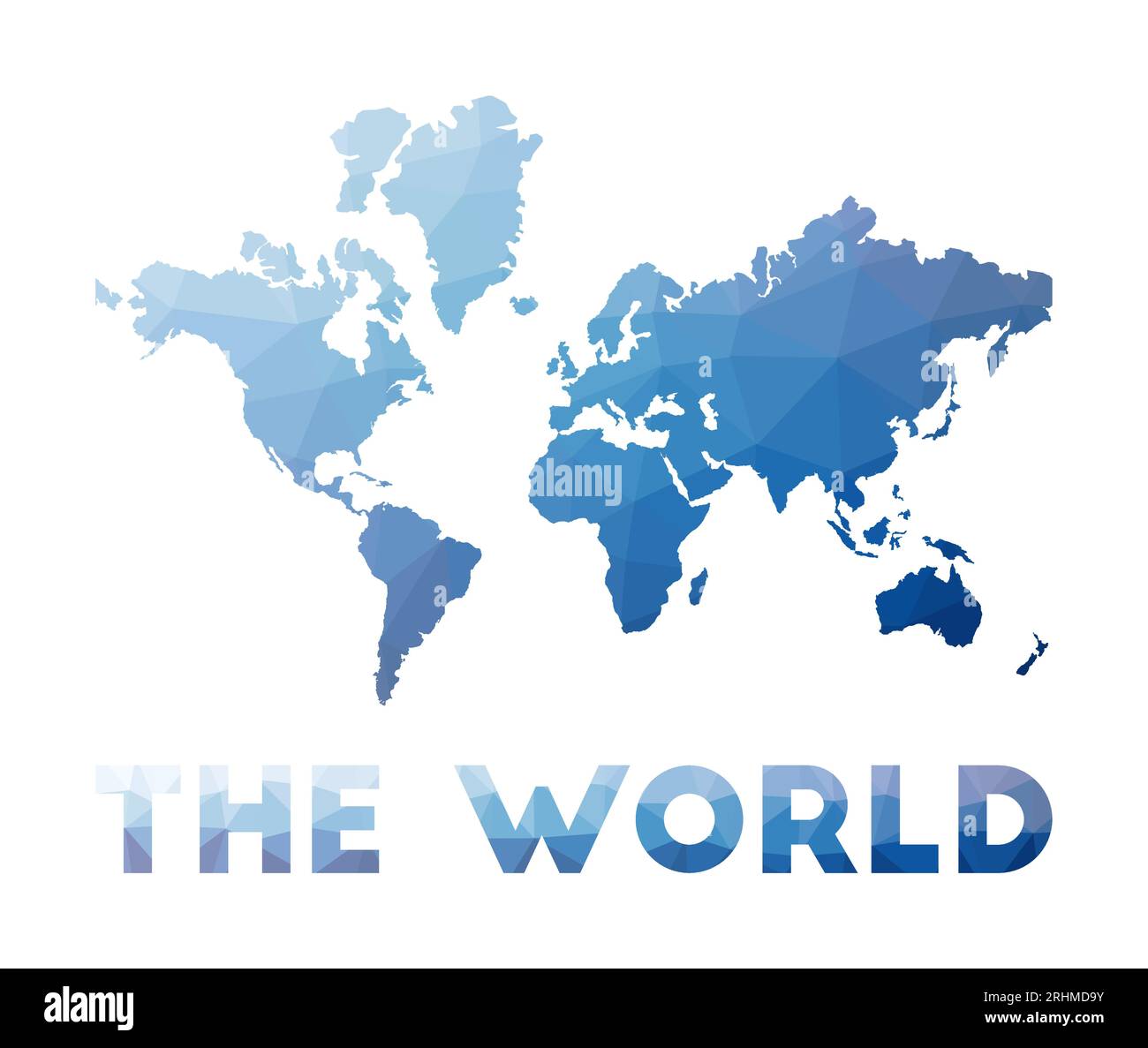 Low poly map of The World. The World polygonal map. Technology ...