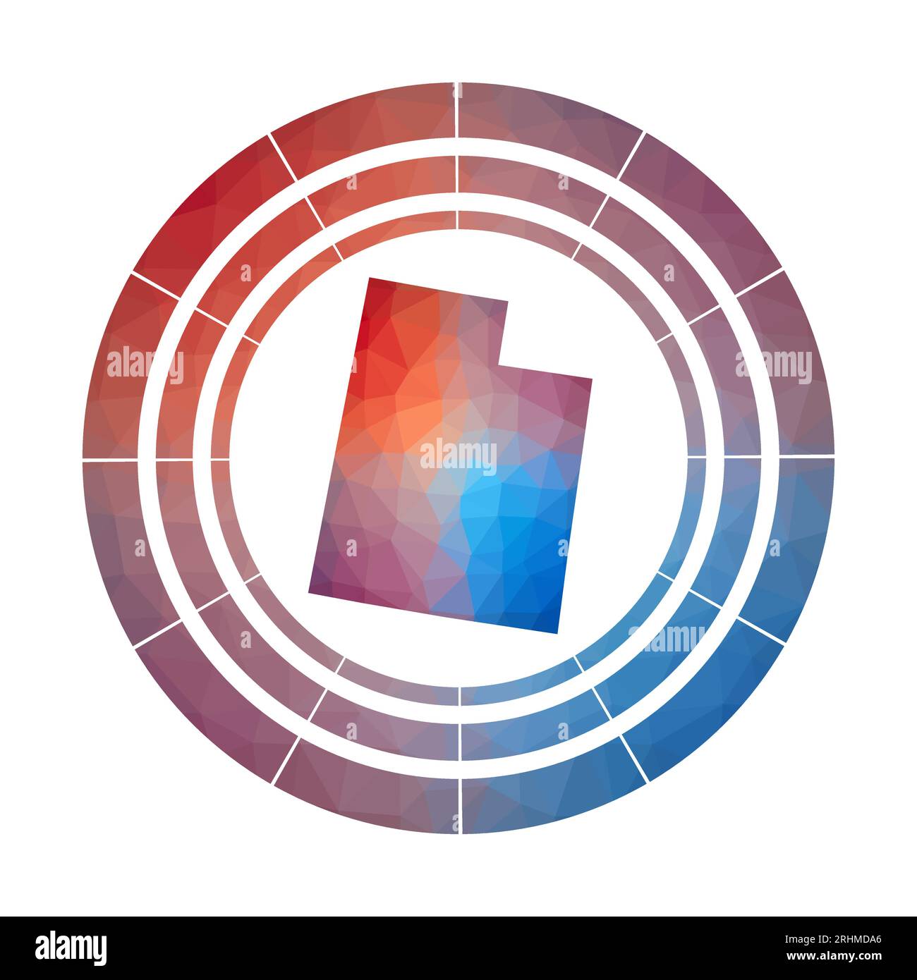 Utah badge. Bright gradient logo of US state in low poly style ...