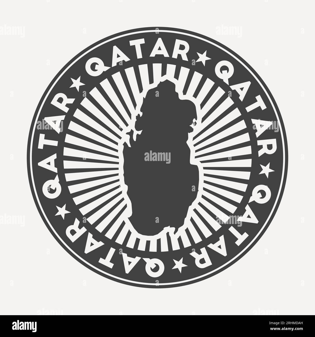 Qatar round logo. Vintage travel badge with the circular name and map ...
