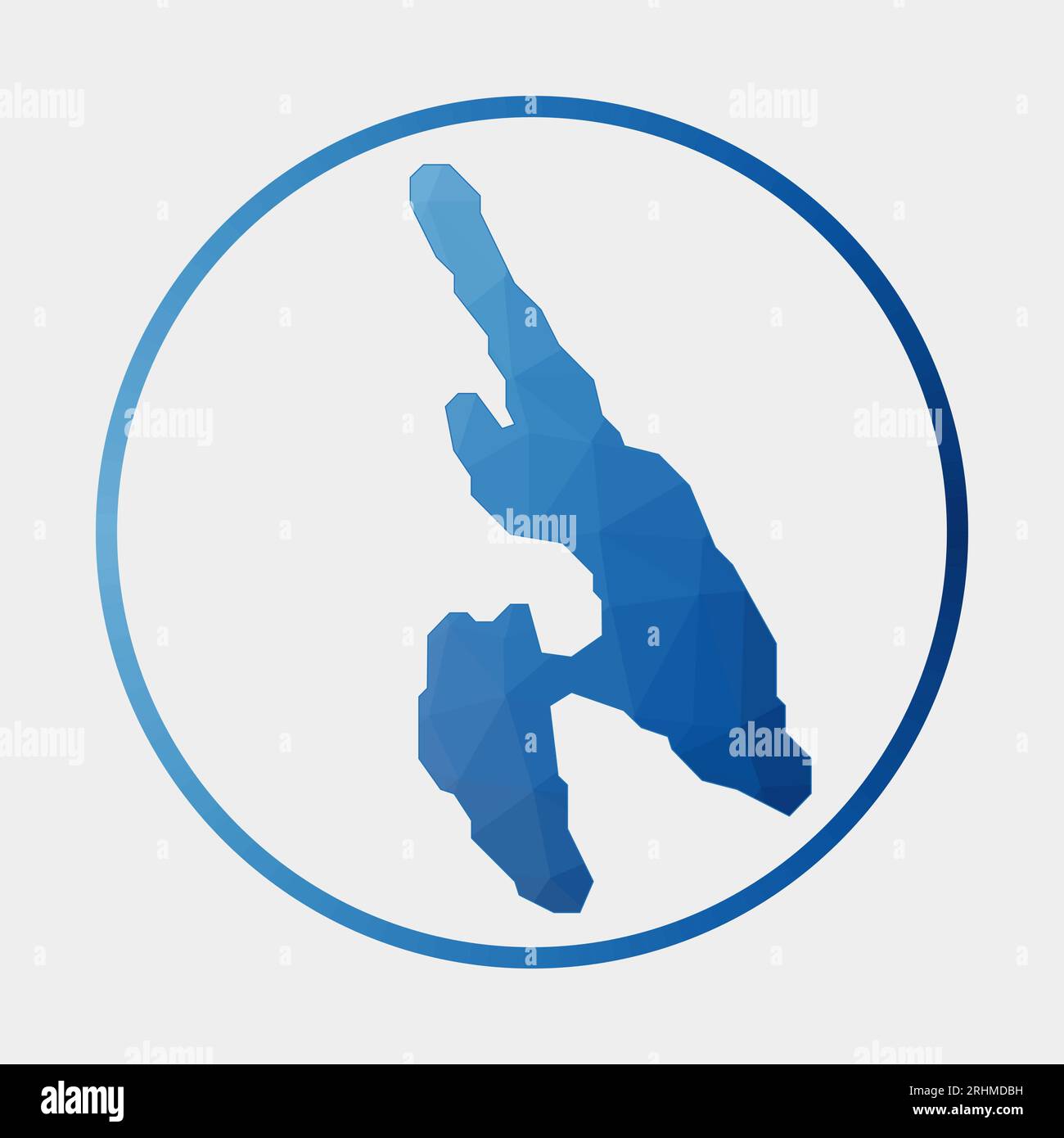 Ko Phi Phi icon. Polygonal map in gradient ring. Round low poly Ko Phi ...