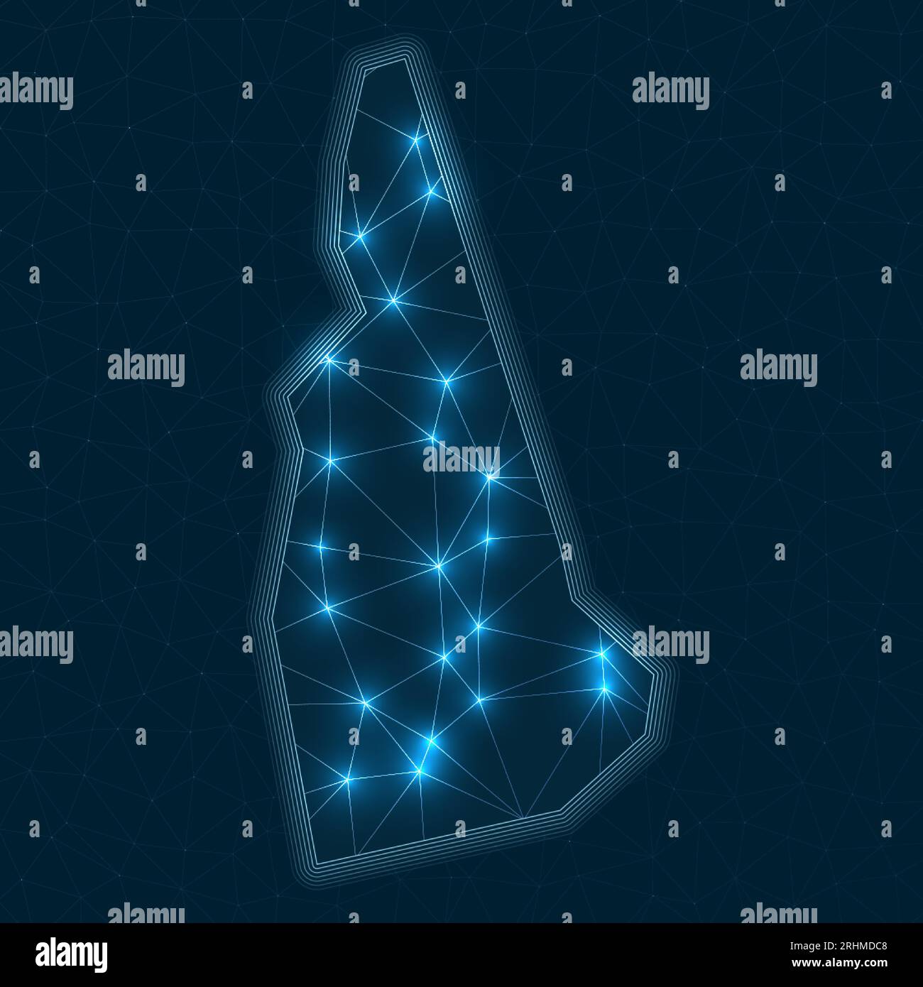 New Hampshire network map. Abstract geometric map of the US state ...