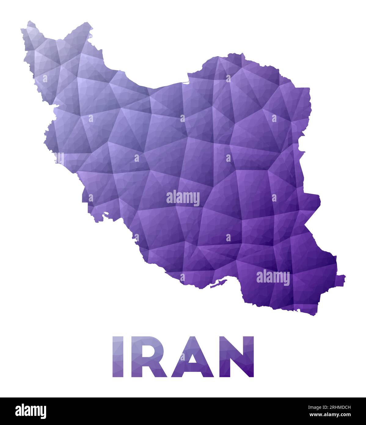 Low poly illustration of Iran map. Purple geometric design. Polygonal ...