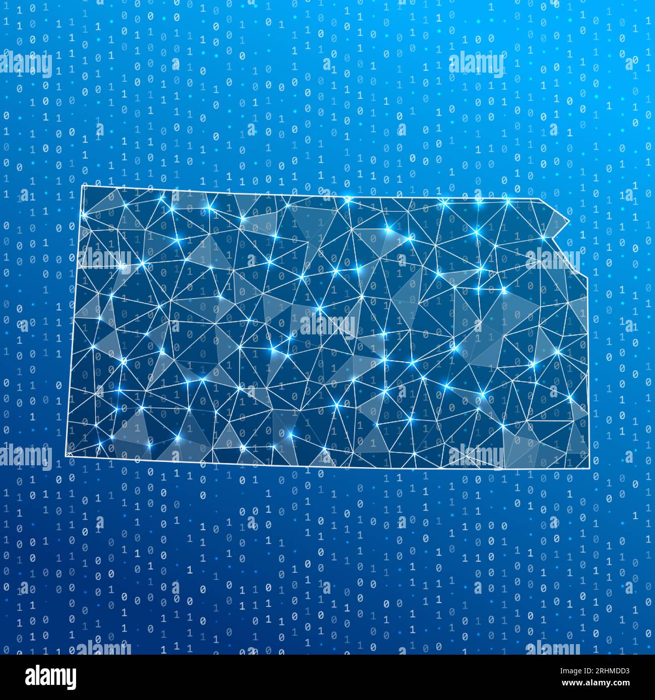 Network map of Kansas. US state digital connections map. Technology ...