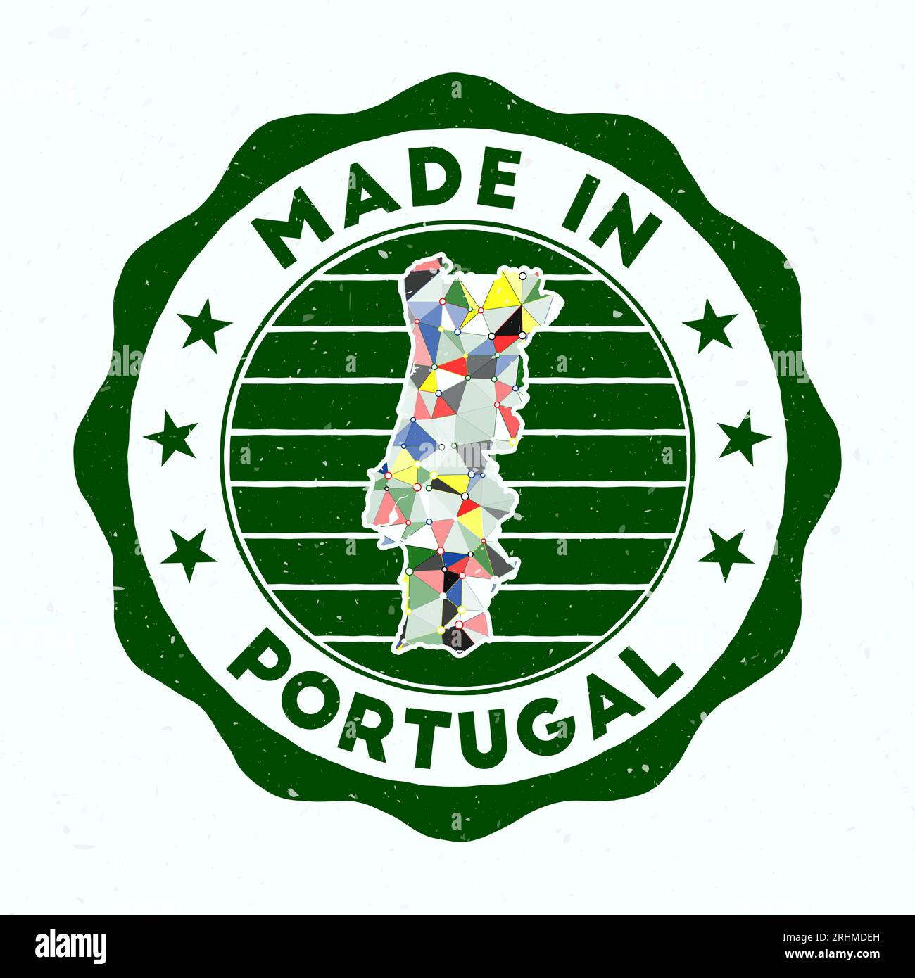Made In Portugal. Country round stamp. Seal of Portugal with border ...