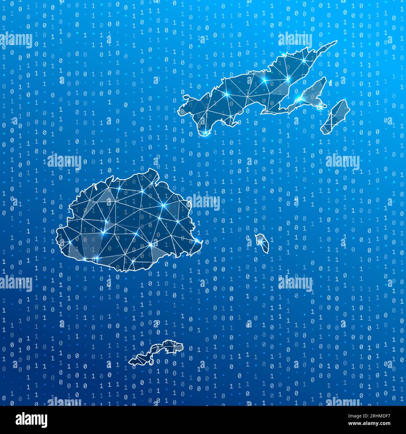 Network map of Fiji. Country digital connections map. Technology, internet, network ...