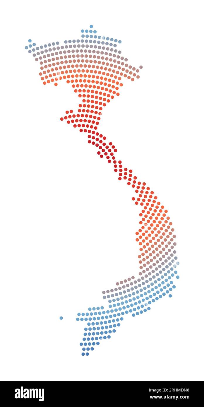 Vietnam dotted map. Digital style shape of Vietnam. Tech icon of the ...