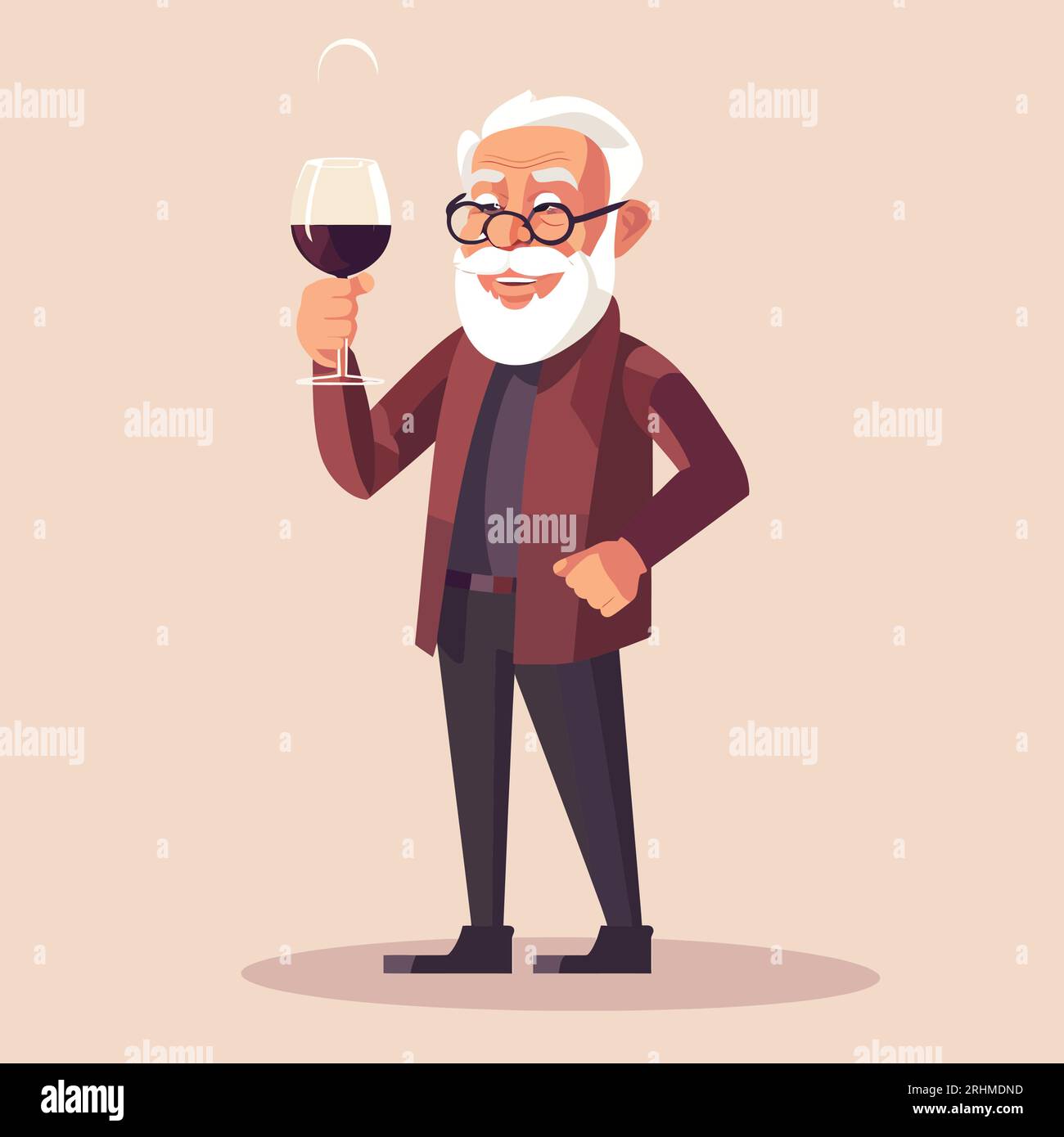 Old woman drinking wine Stock Vector Images - Alamy