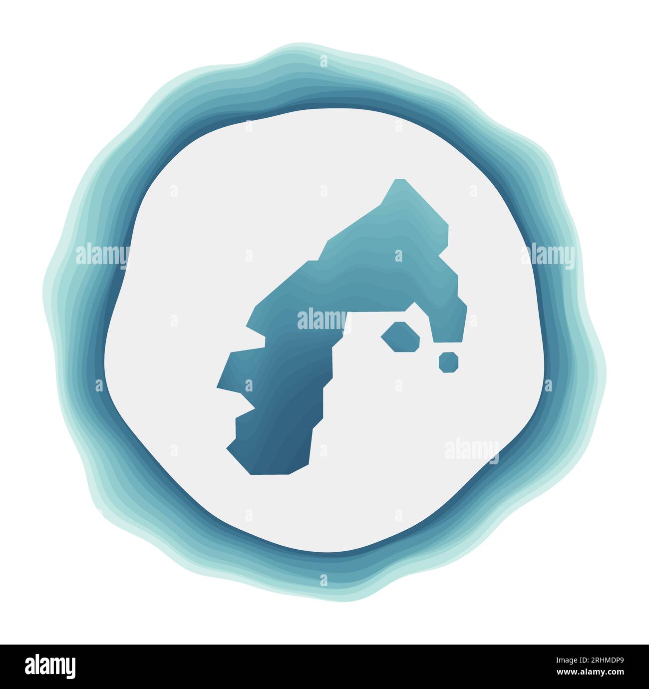 Water Island logo. Badge of the island. Layered circular sign around ...