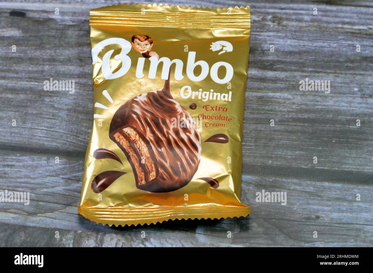 Cairo, Egypt, August 4 2023: Bimbo original with extra chocolate cream ...