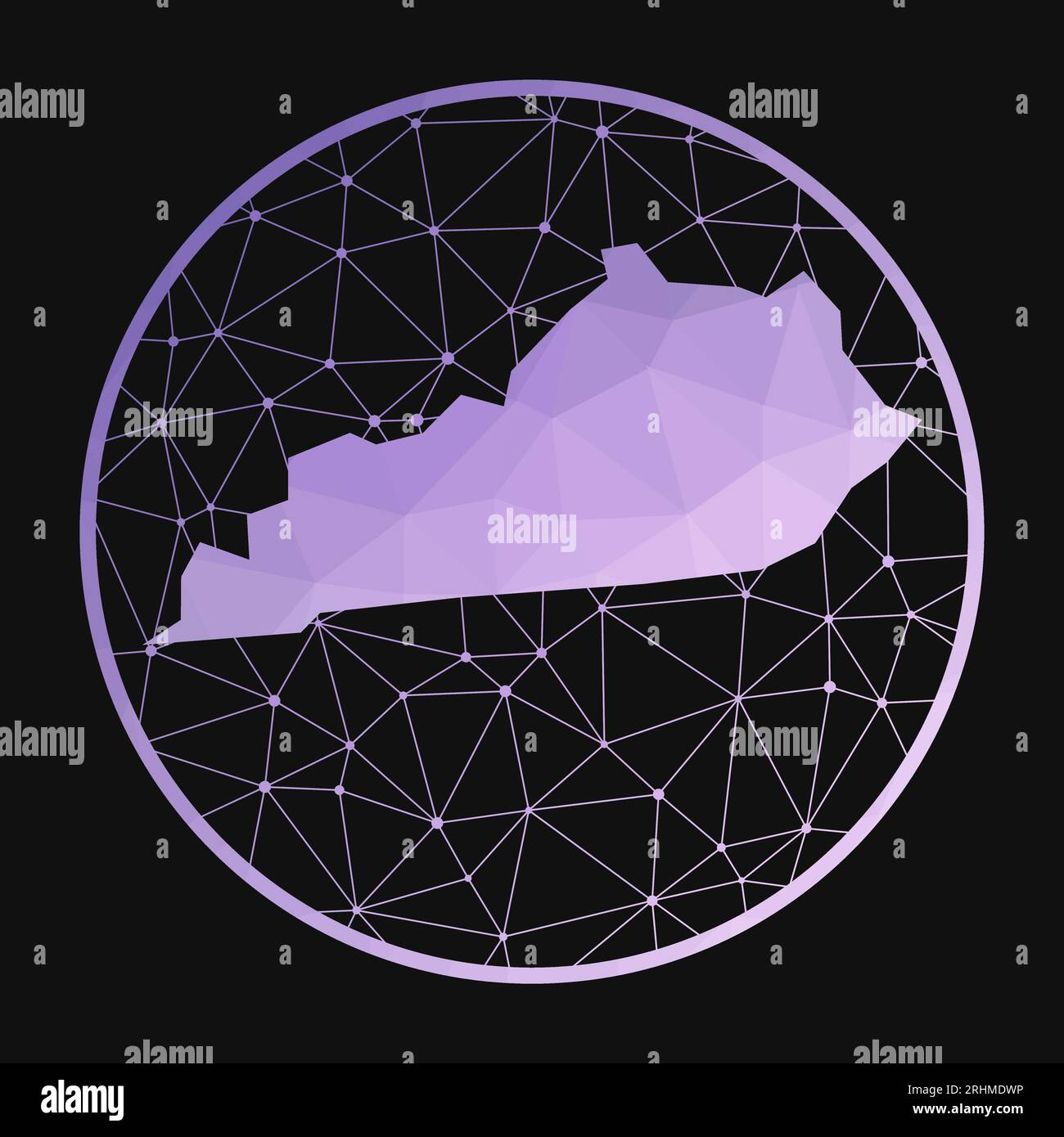 Kentucky icon. Vector polygonal map of the US state. Kentucky icon in ...