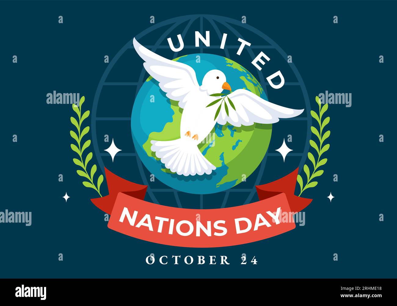 United Nations Day Celebration Vector Illustration on 24 October with ...